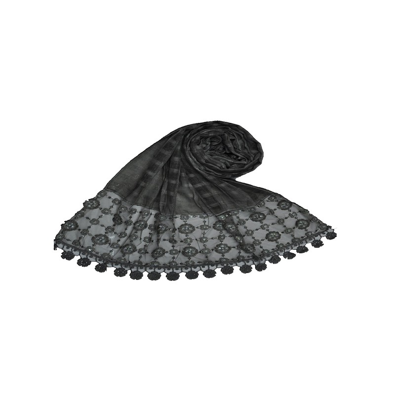 Stole online Box checkered circular design stole with sequence at shidd...