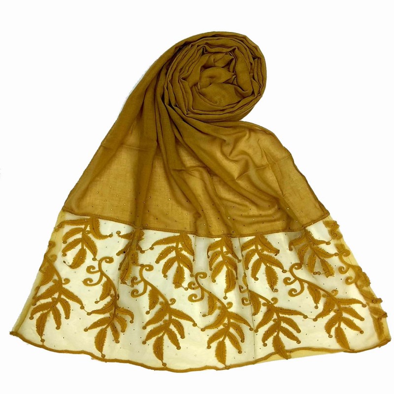 Stole online-Designer Premium Designer Leaf Cotton Stole at shiddat.com