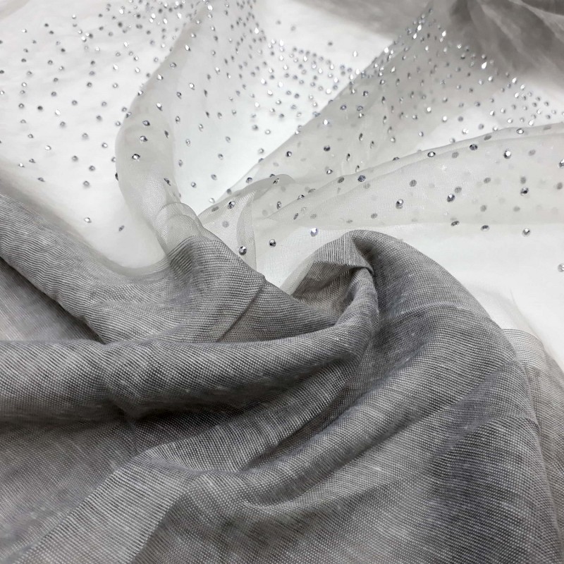 Stole online- Designer Diamond Studded Tissue Hijab at shiddat.com