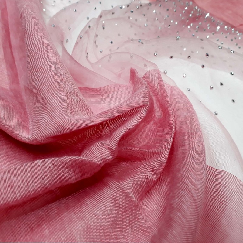 Stole online- Designer Diamond Studded Tissue Hijab at shiddat.com