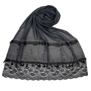 Stole online- Designer Double Lace Hijab at shiddat.com