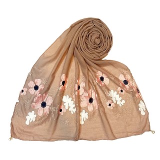 Hijab online- Limited edition emboidered flower hijab at shiddat.com