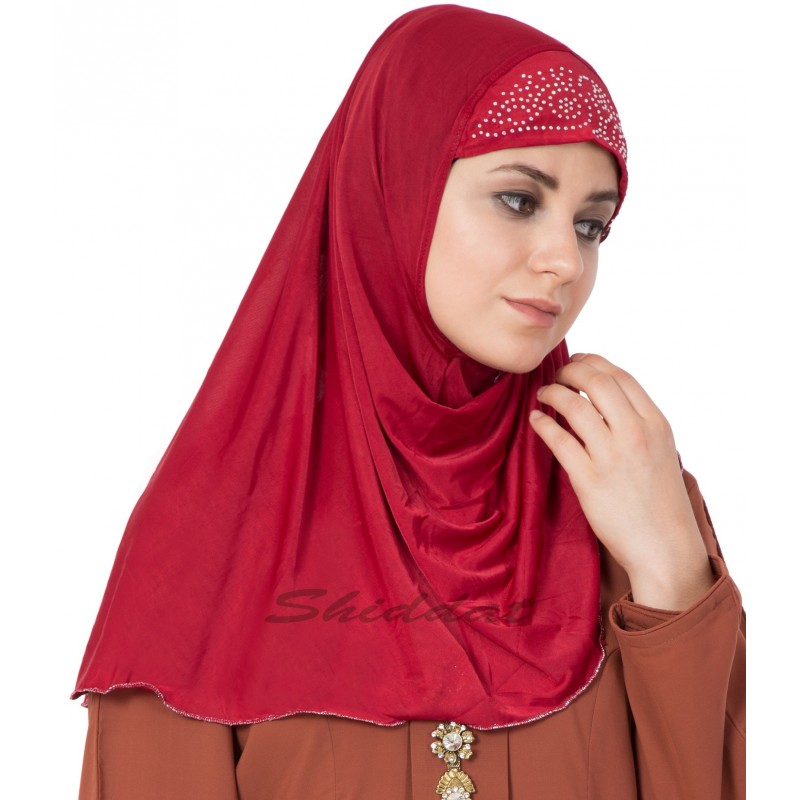 Instant Hijab online-Red Hijab at shiddat.com