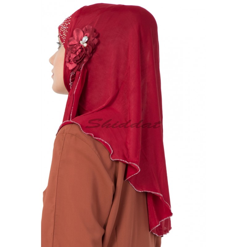 Instant Hijab online-Red Hijab at shiddat.com