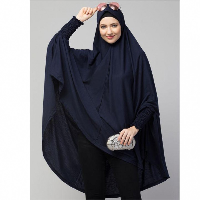Prayer hijab-Navy long khimar Hijab at shiddat.com