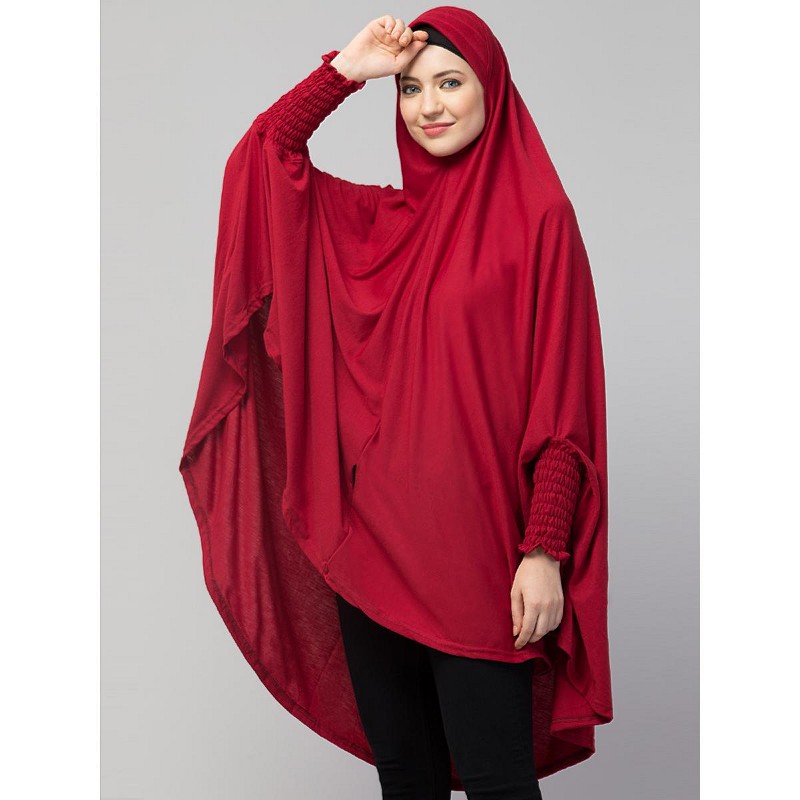 Prayer hijab online-Maroon khimar Hijab at shiddat.com