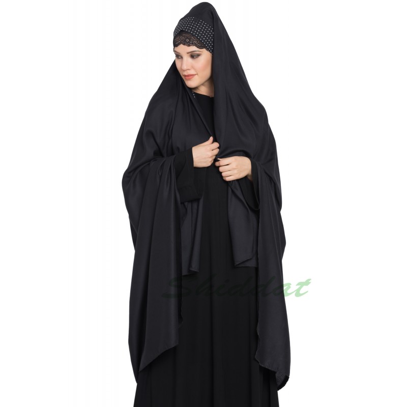Buy Black Irani chadar with detachable Nose Piece | Islamic dress onlin...
