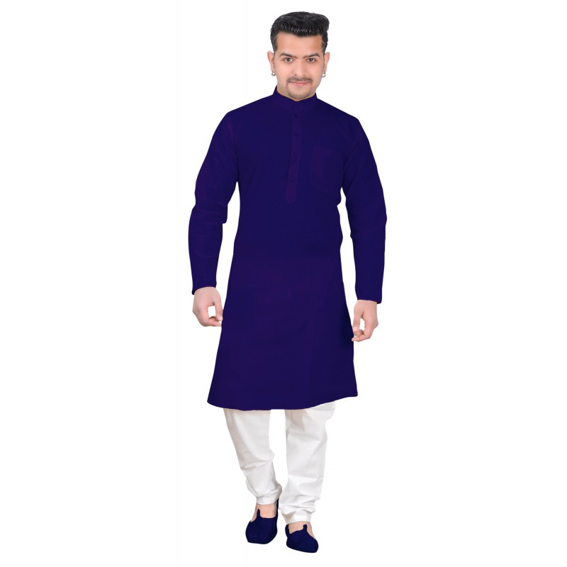Kurta pajama set online- Shop for kurta pyjamas |Cotton Fabric| Royal Blue