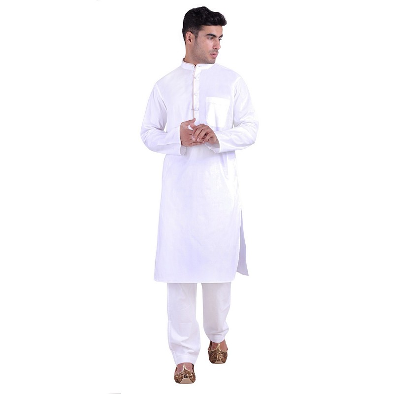 White Cotton kurta online- Buy designer cotton long kurta for men | shi...