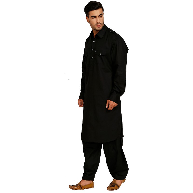 Black Pathani Suits for men online in India | Cotton fabric | Black col...