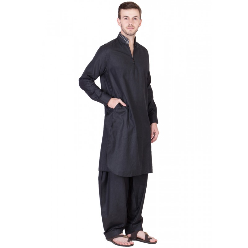 Black Pathani Suit Design - Design Talk