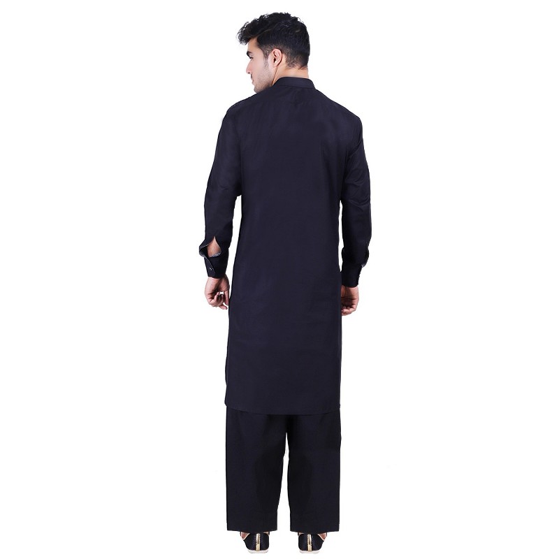 Black Pathani Suit for men online in India | Cotton fabric