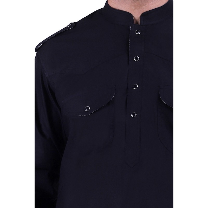 Black Pathani Suit for men online in India | Cotton fabric
