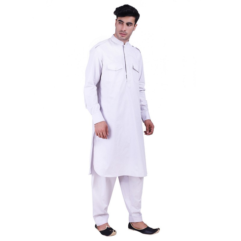 Pathani Suit with mandarin collar for men online in India | Cotton fabr...
