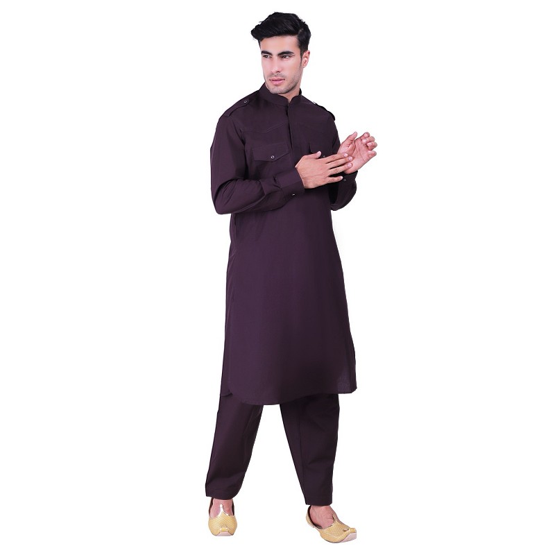 Pathani Suit with mandarin collar for men online in India | Cotton fabr...