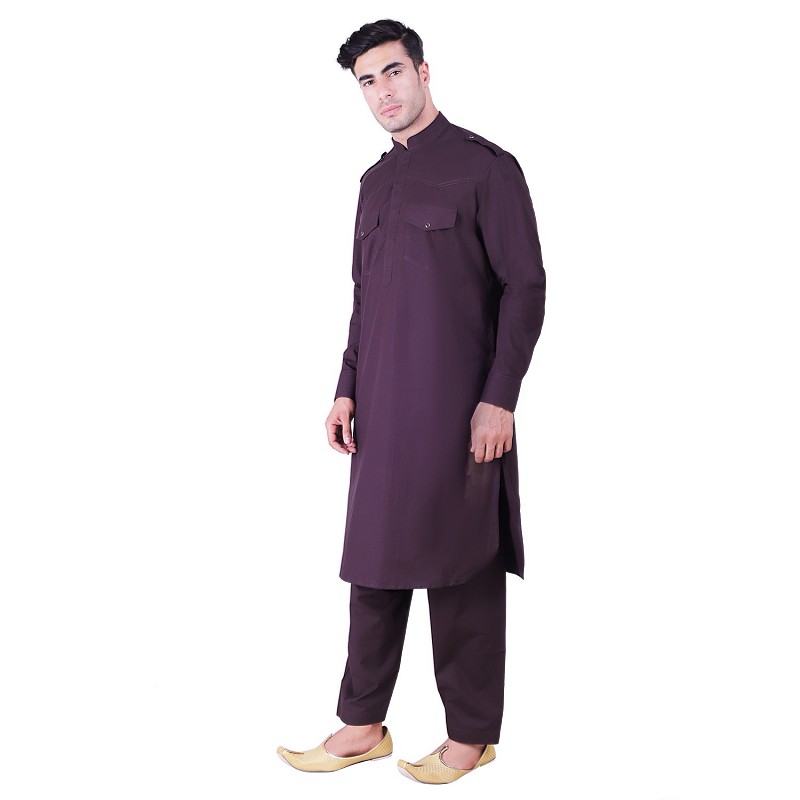 Pathani Suit with mandarin collar for men online in India | Cotton fabr...