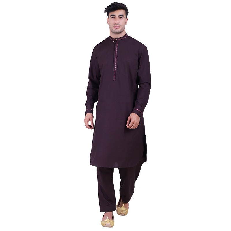 Pathani Suit with mandarin collar for men online in India | Cotton fabr...
