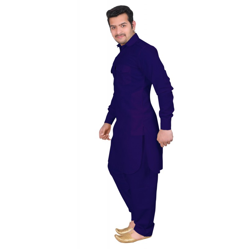 Pathani Suit- Royal Blue Colored Pathani suit online at Shiddat.com