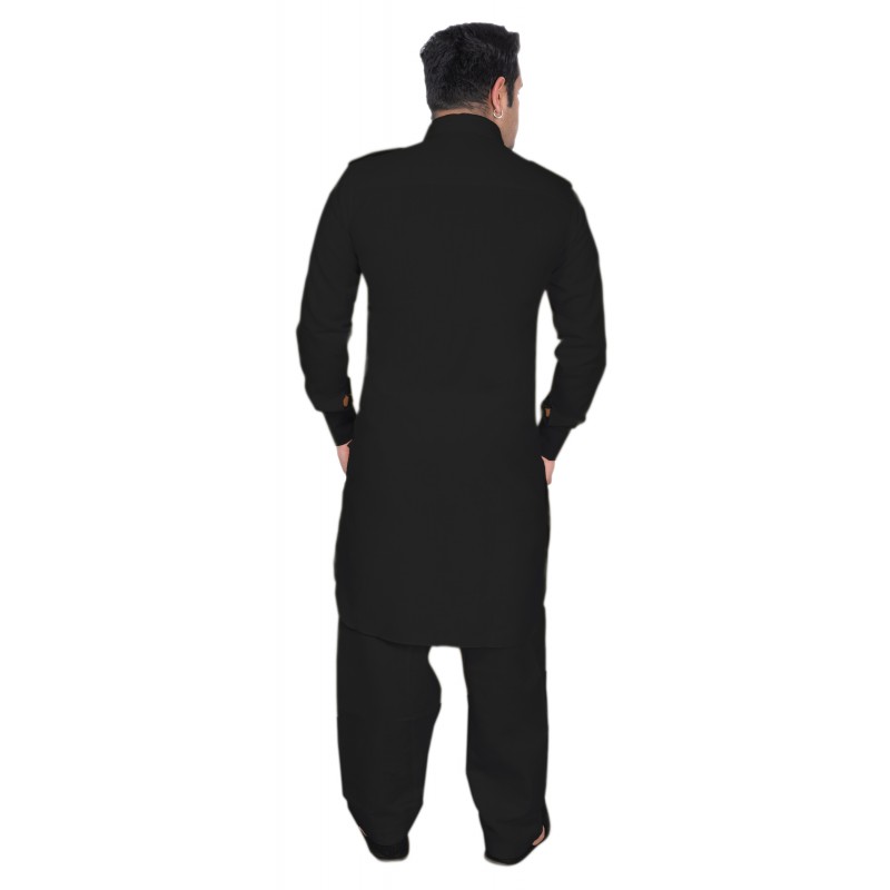 Pathani Suit- Black Colored Pathani suit online at Shiddat.com