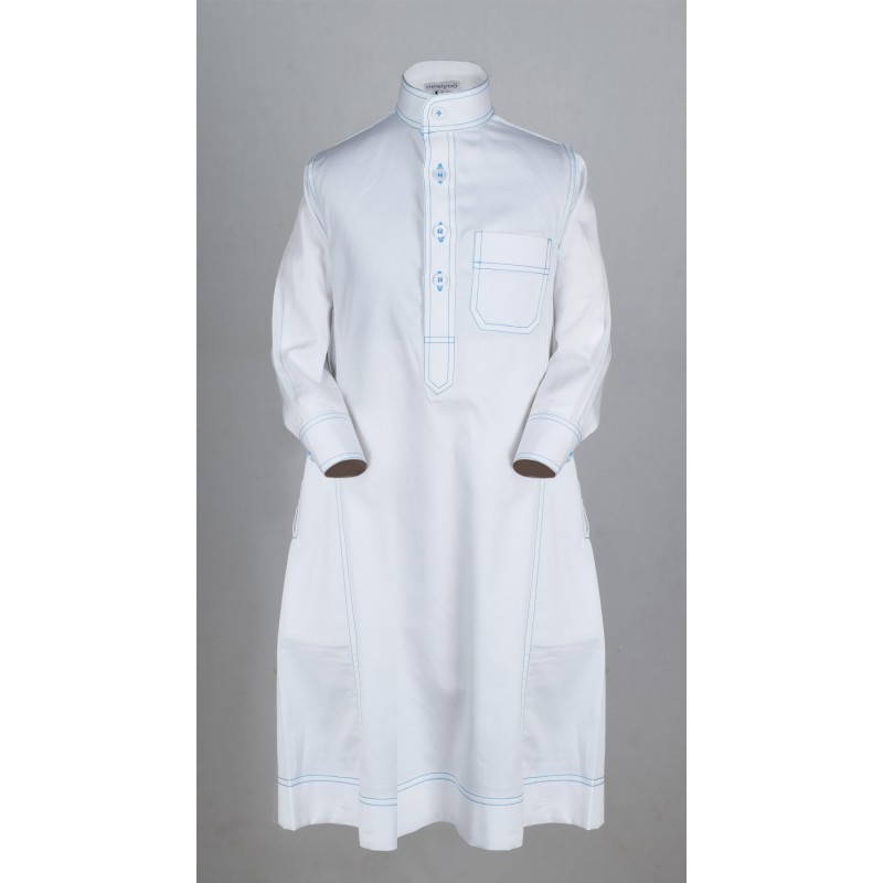 Kids Jubbah online- Blue Anchored Simples Saudi thobe for kids online ...