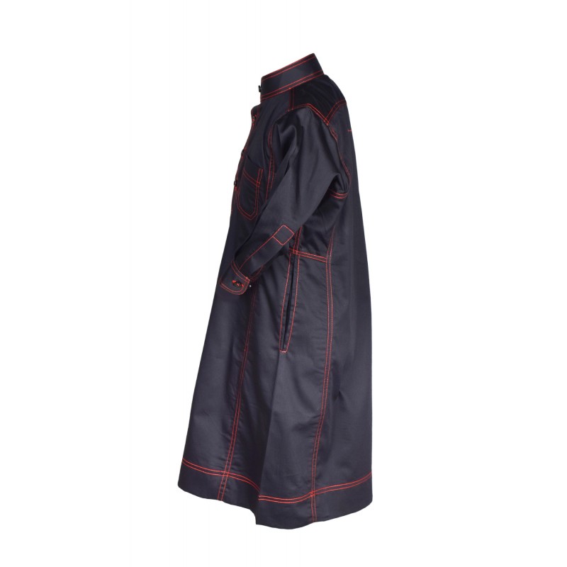 Kids Jubbah online- Red Anchored Simples Saudi thobe for kids online in...