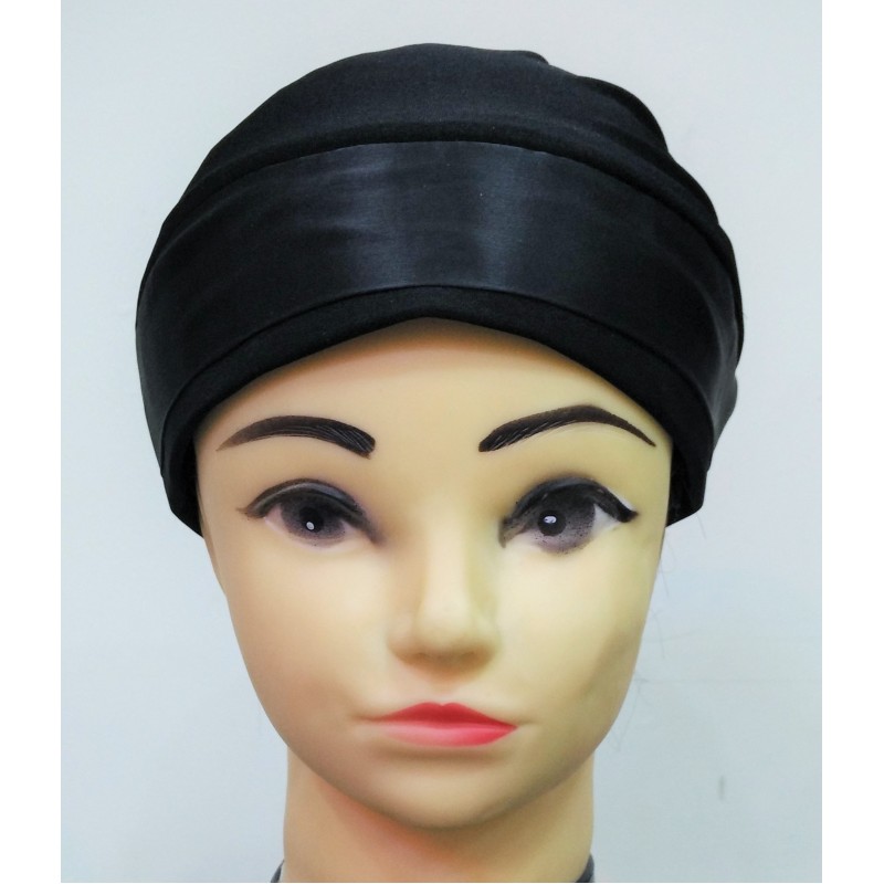 Shimmer Hijab cap online - Underscarf glitter/shimmer cap | Black colo...