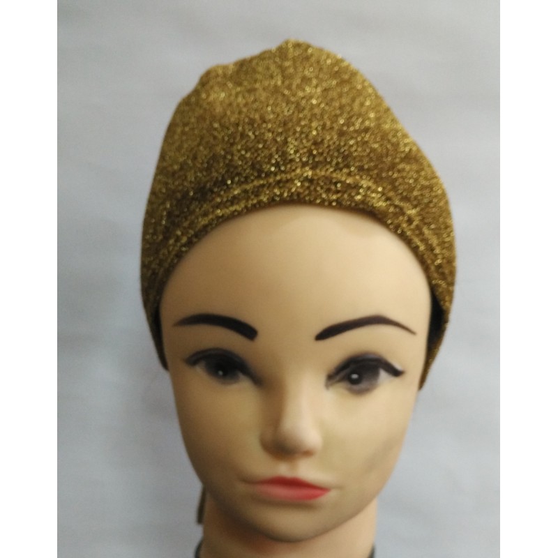 Shimmer Hijab cap online - Underscarf glitter/shimmer cap | Golden colo...