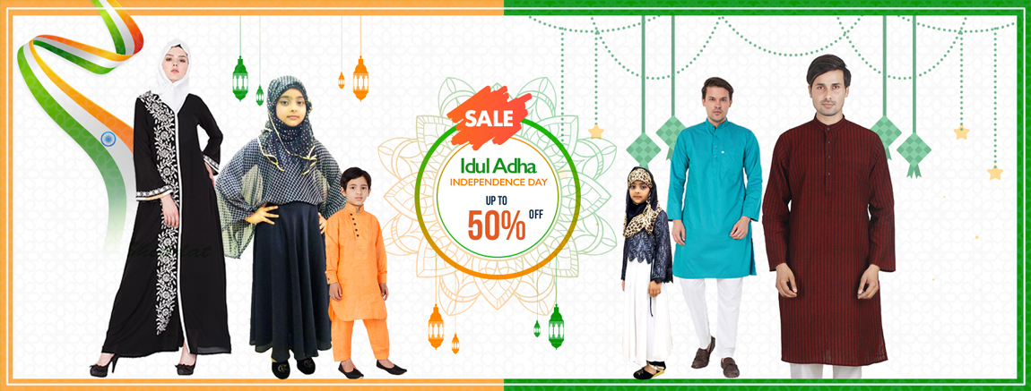 Abayas, Hijabs, Pathani suits, Kurtas, Burqas online in India